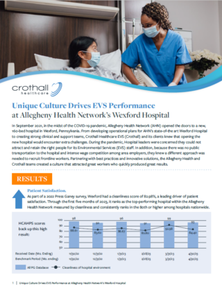 Unique Culture Drives EVS Performance at Allegheny Health Network's ...