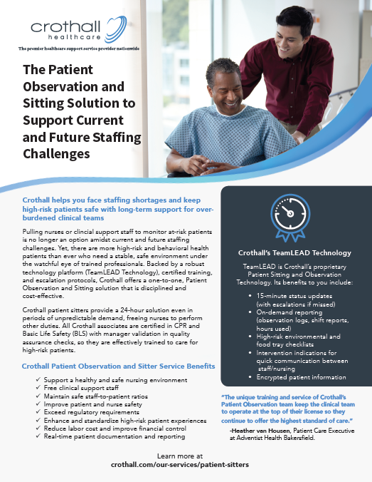 The Patient Observation and Sitting Solution to Support Current and ...
